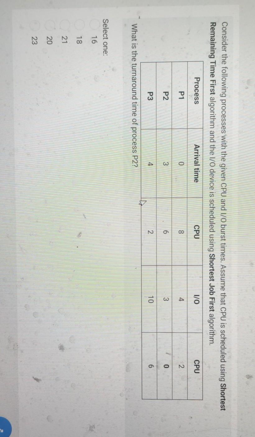 Solved Consider the following processes with the given CPU | Chegg.com