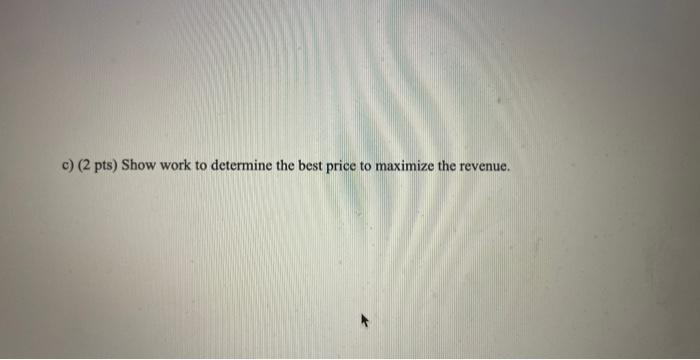 Solved A 6 Pts Determine A Linear Price Equation Y F X