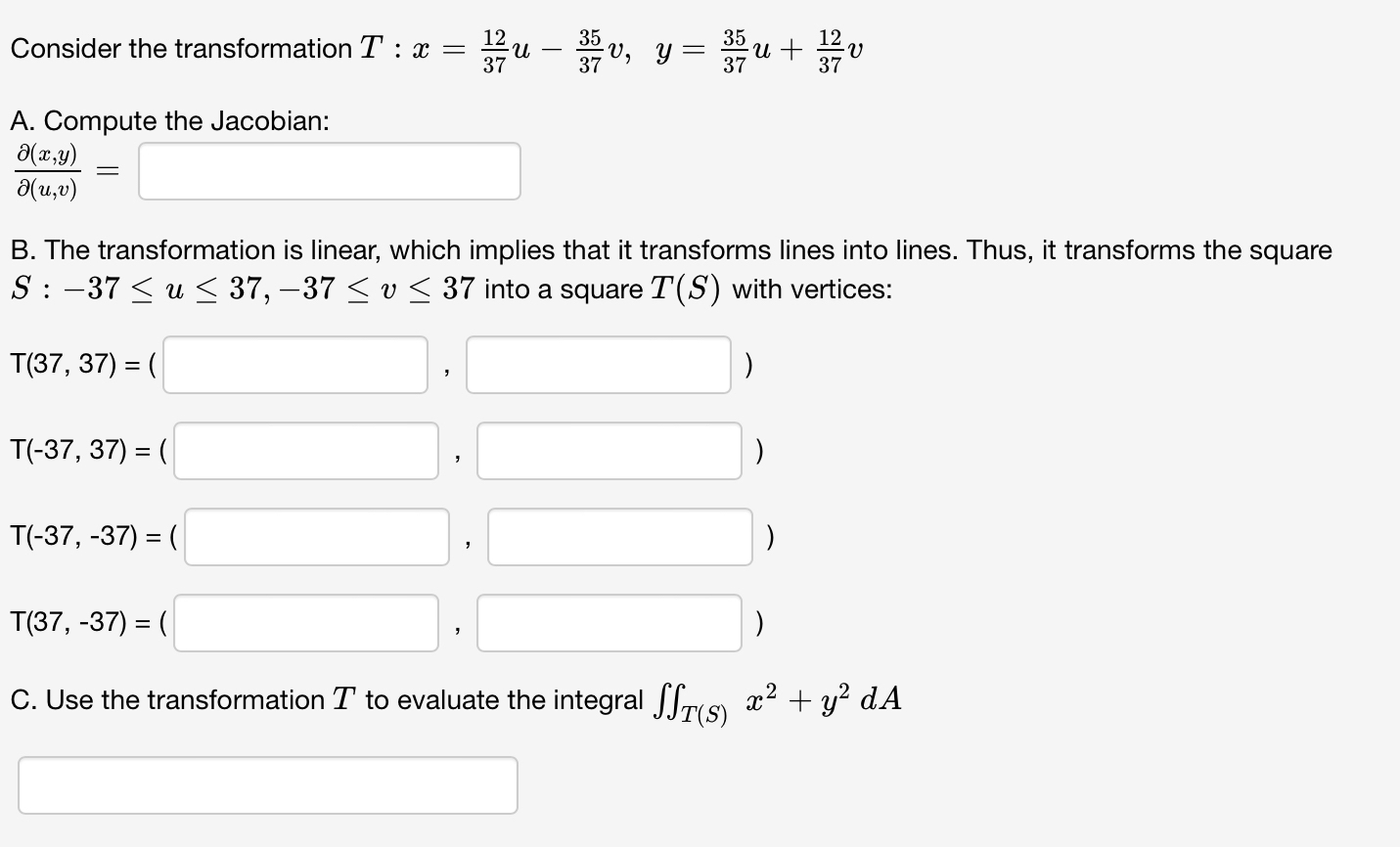 Solved Consider the transformation | Chegg.com