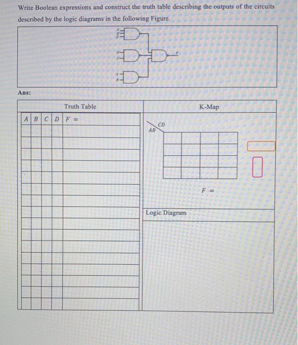 Solved Write Boolean expressions and construct the truth | Chegg.com