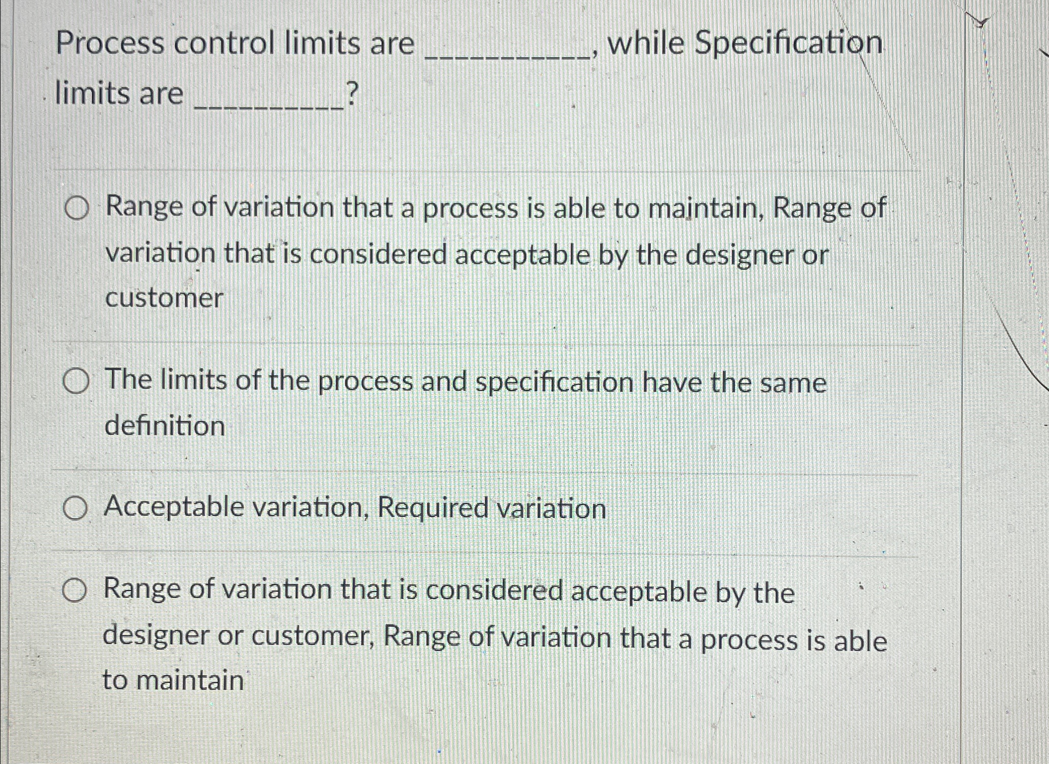 Solved Process control limits are , ﻿while Specification | Chegg.com