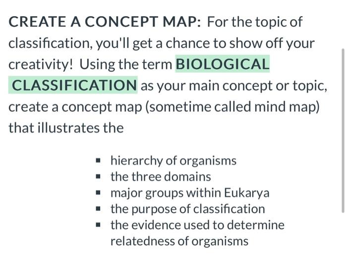 Solved CREATE A CONCEPT MAP: For the topic of | Chegg.com