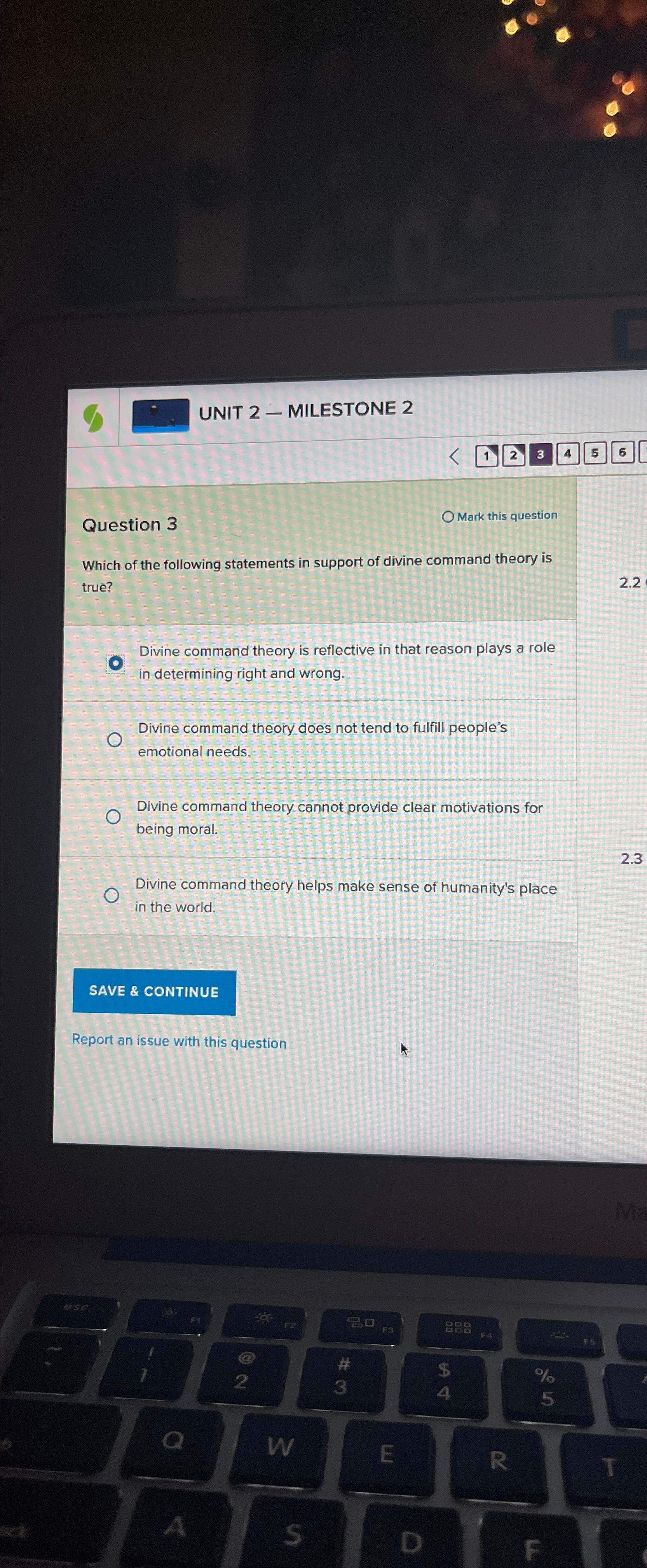Solved UNIT 2 - ﻿MILESTONE 2Question 3Mark this | Chegg.com