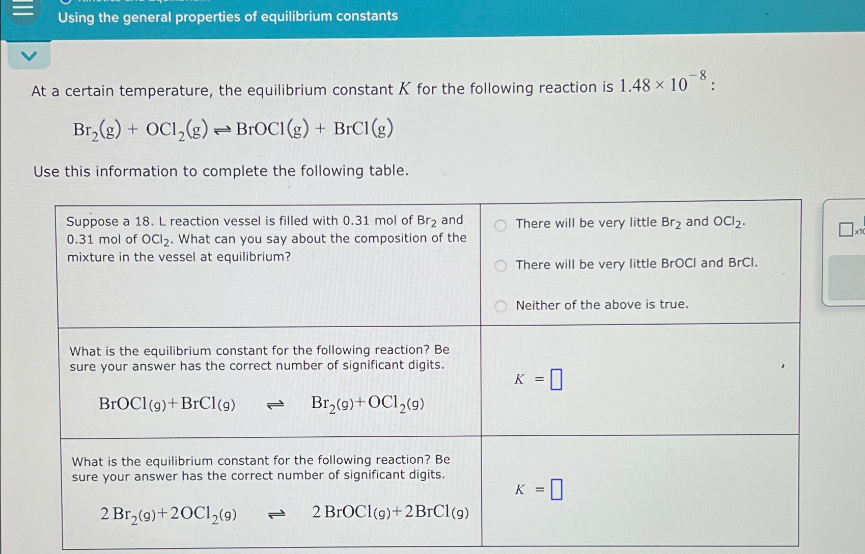 Using the general properties of equilibrium | Chegg.com