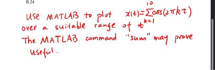 Solved 4. Lathi's book, 2nd edition, MATLAB Session B.24. | Chegg.com
