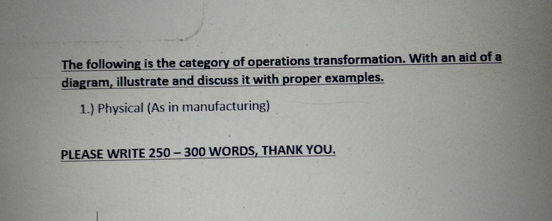 Solved The following is the category of operations | Chegg.com