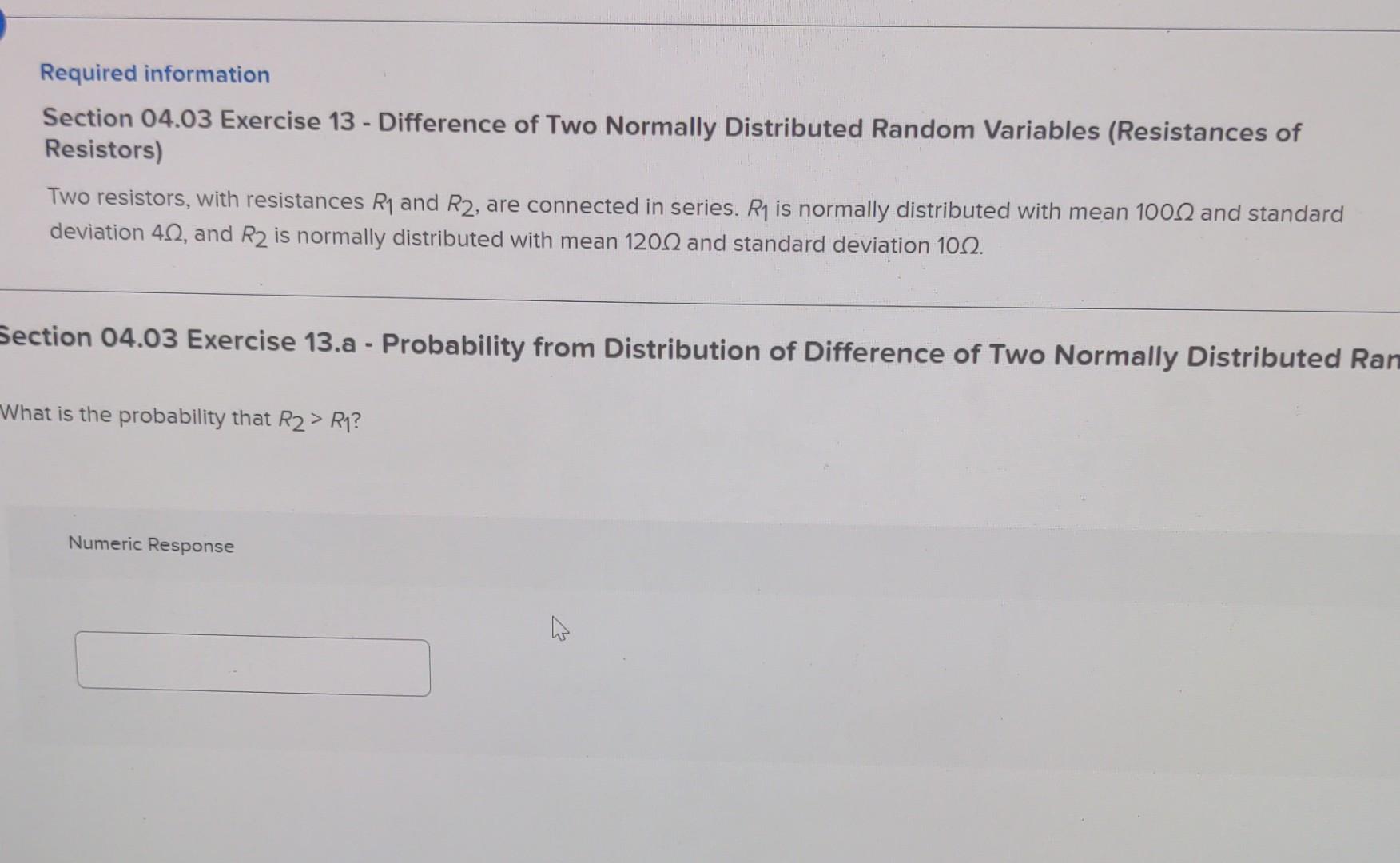 Required information Section 04.03 Exercise 13 - | Chegg.com