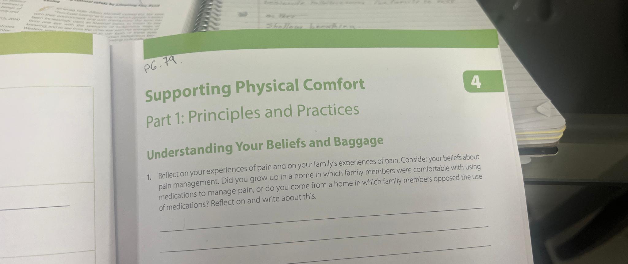 Solved Supporting Physical Comfort4Part 1: Principles and | Chegg.com
