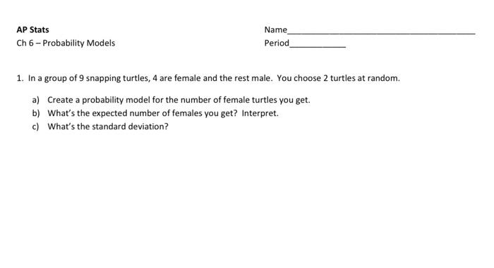 Solved AP Stats Ch 6 - Probability Models Name Period 1. In | Chegg.com
