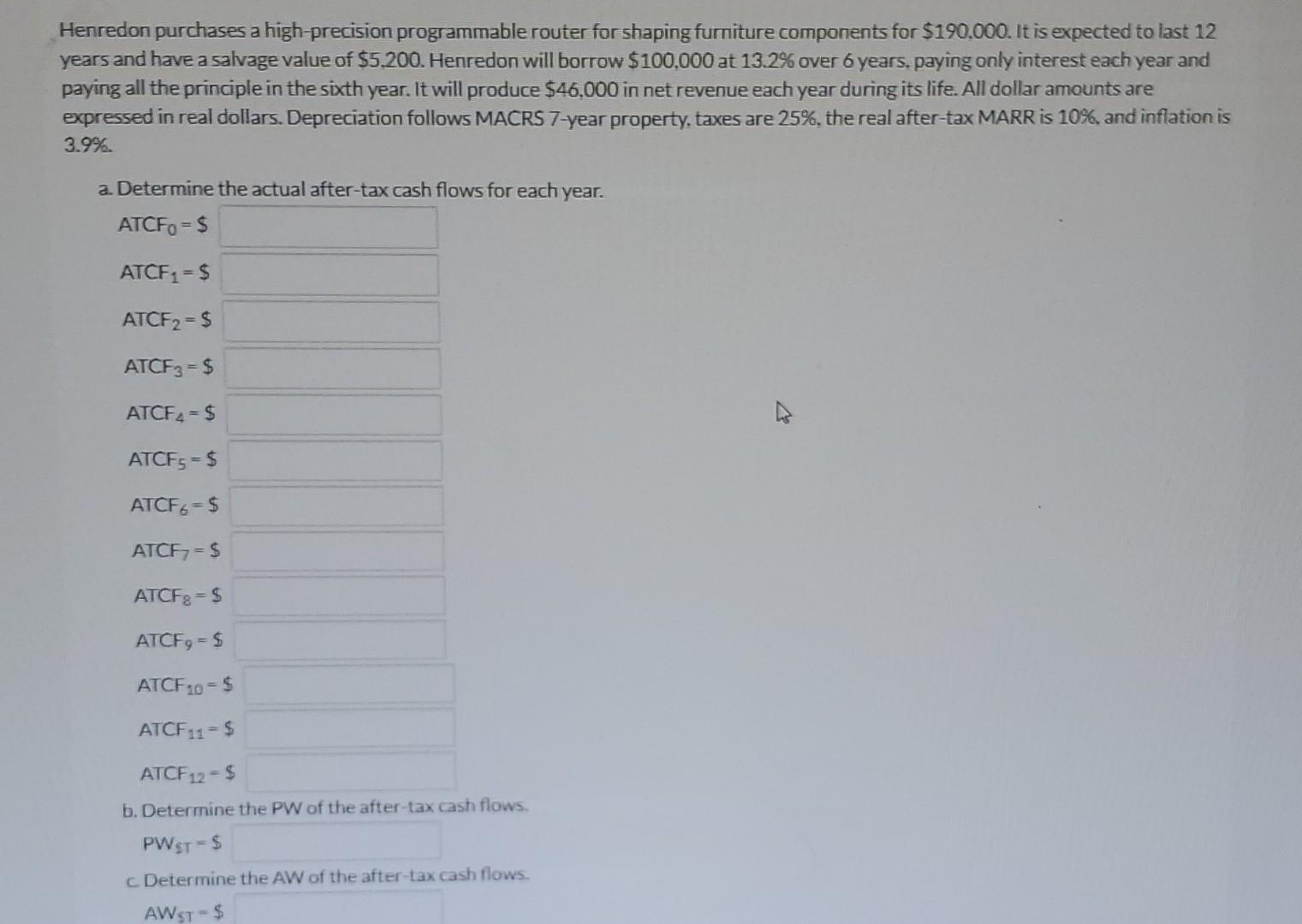 Solved Henredon purchases a high-precision programmable | Chegg.com