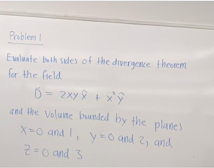 Solved Problem! Evaluate both sides of the divergence | Chegg.com