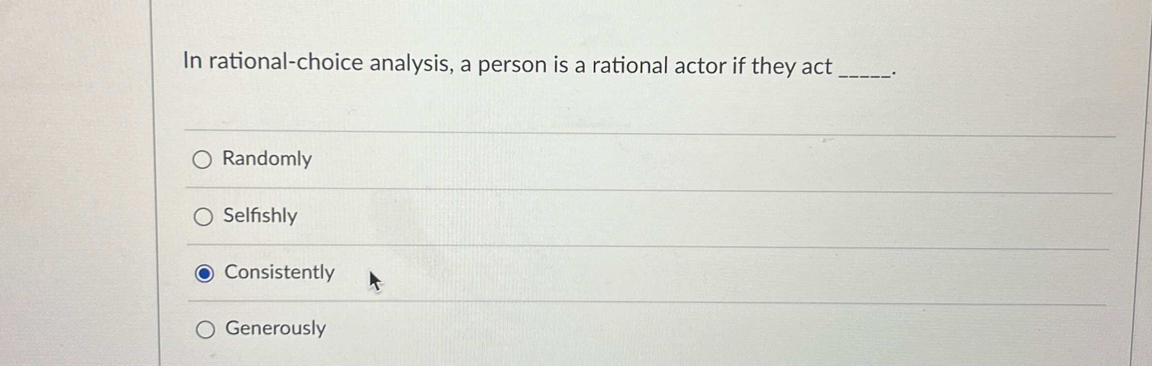 Solved In rational-choice analysis, a person is a rational | Chegg.com