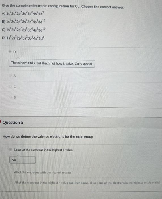 Solved Give the complete electronic configuration for Cu. | Chegg.com