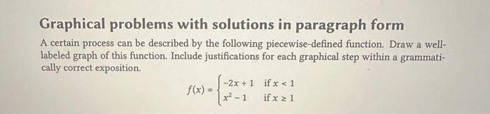 Solved Graphical problems with solutions in paragraph form A | Chegg.com