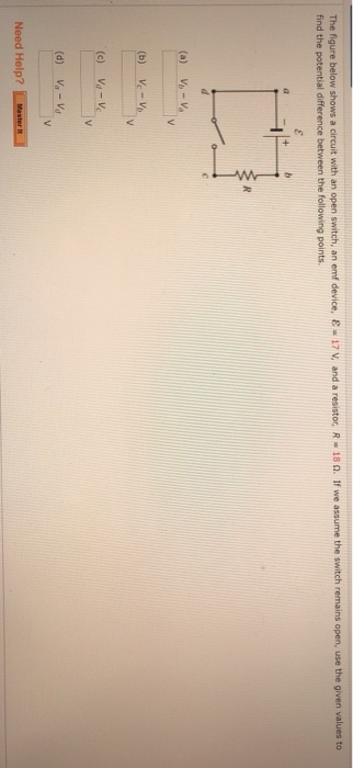 Solved The figure below shows a circuit with an open switch, | Chegg.com