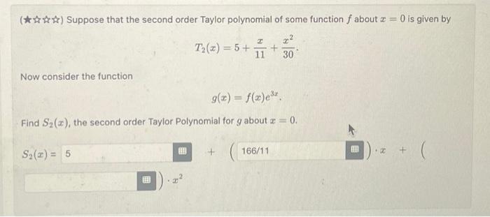 Solved Suppose that the second order Taylor polynomial of | Chegg.com
