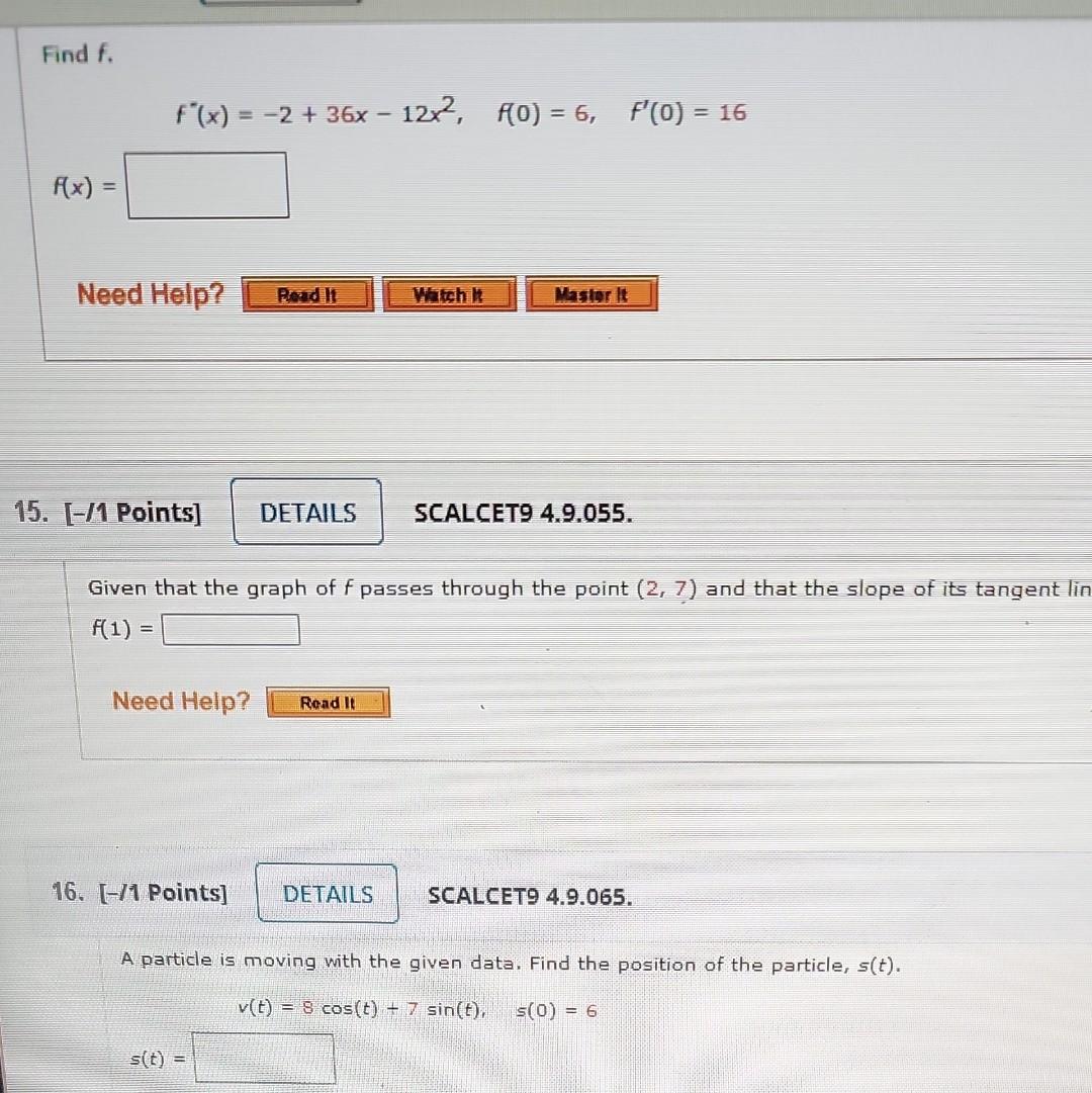 Solved A particle is moving with the given data. Find the | Chegg.com