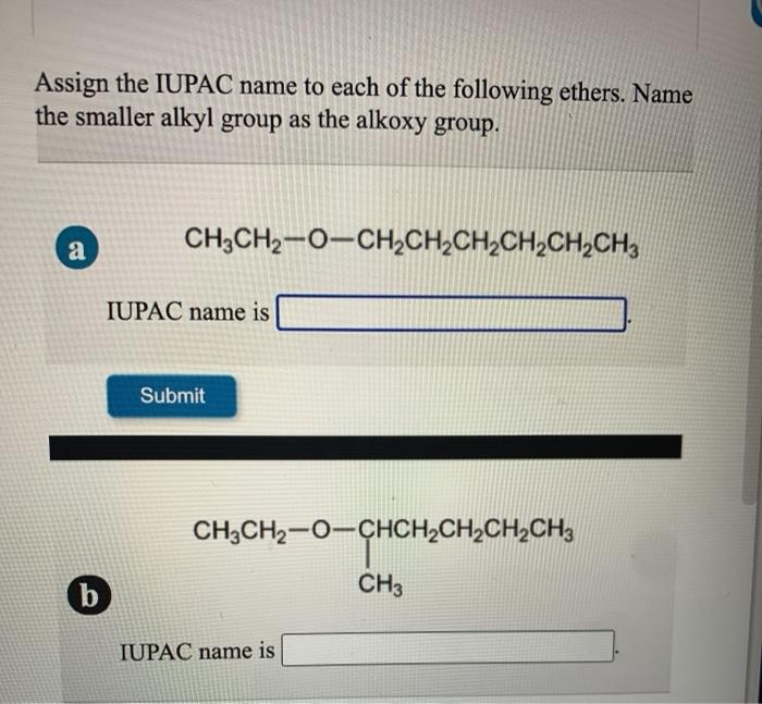 Solved Assign the IUPAC name to each of the following | Chegg.com