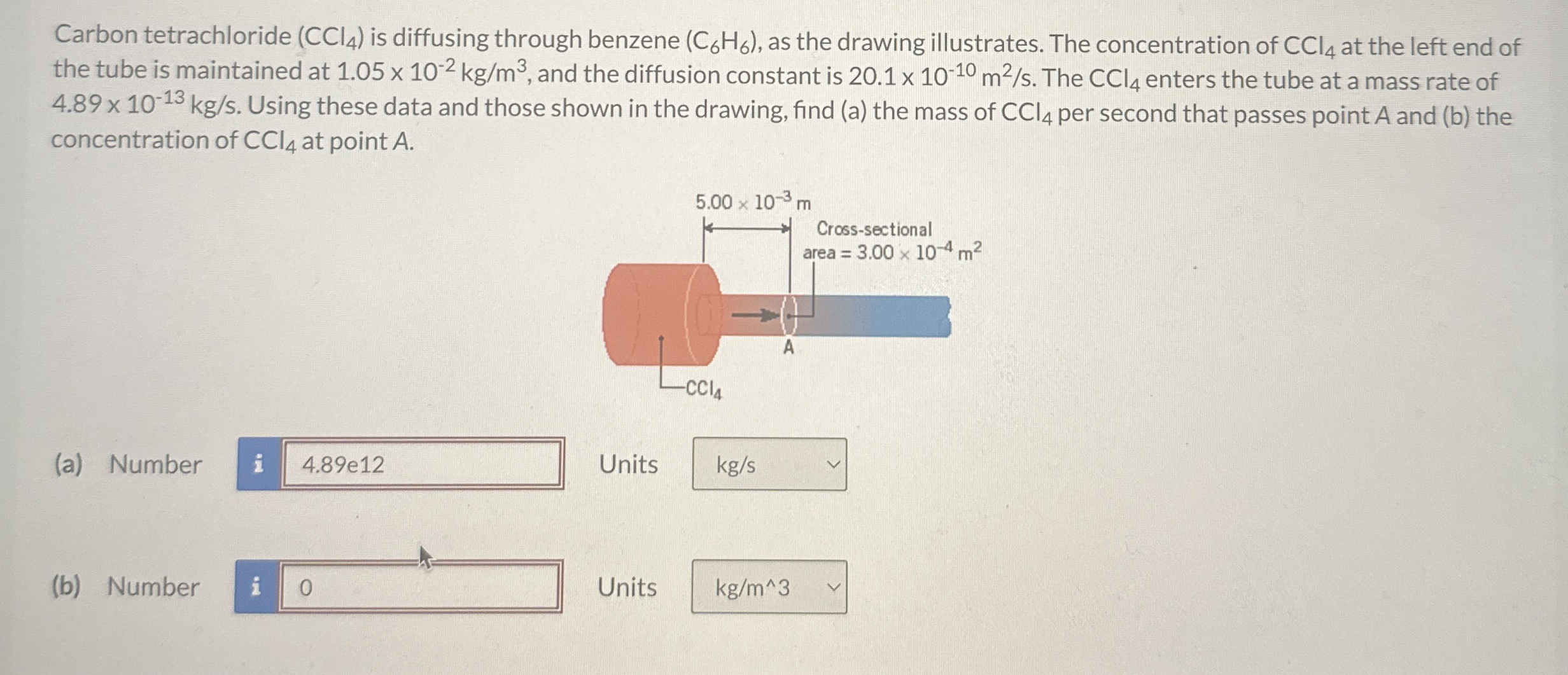 Solved Carbon tetrachloride (CCl4) ﻿is diffusing through | Chegg.com