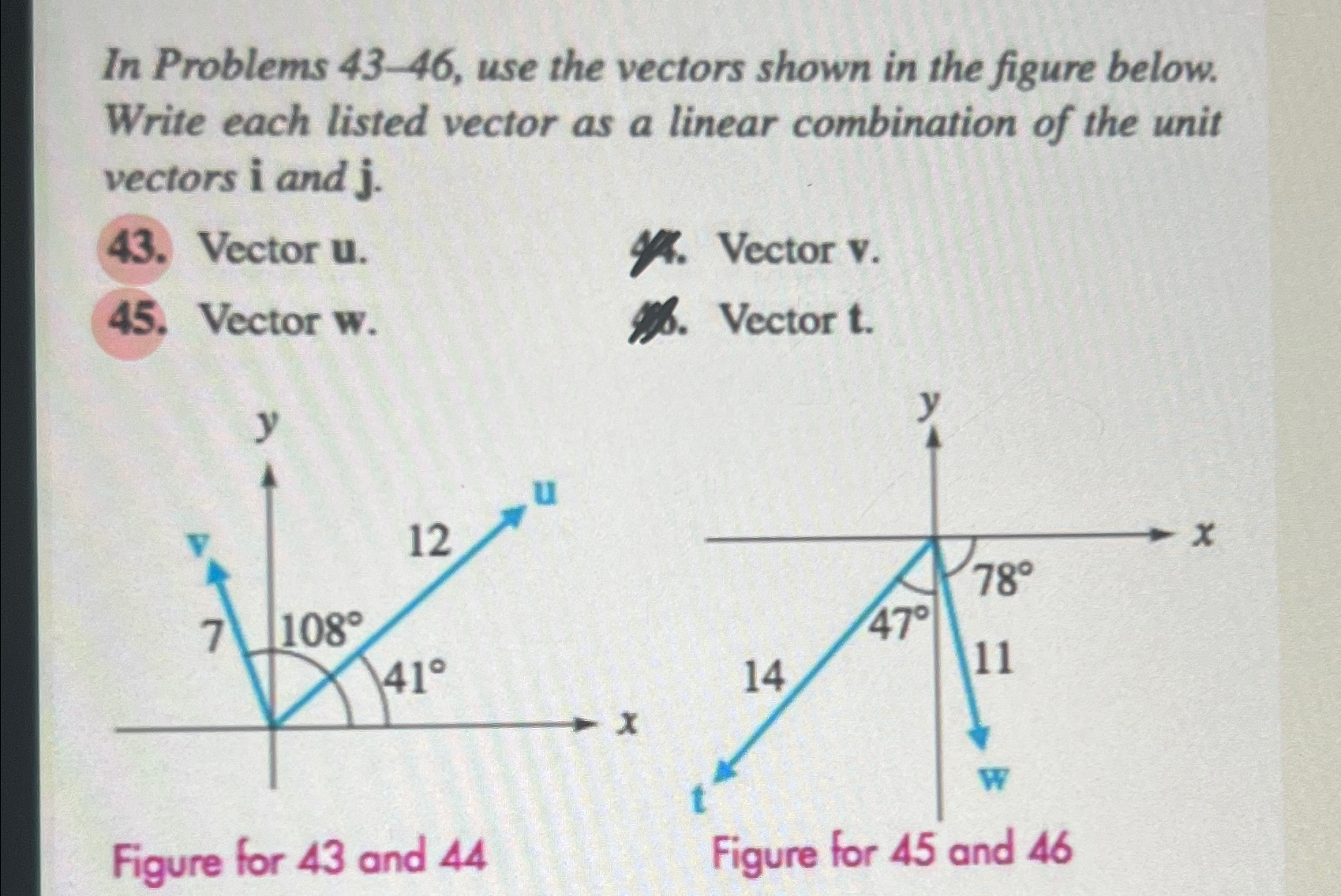 Solved use the vectors shown in the figure below. Write each | Chegg.com