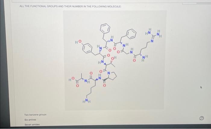 Solved ALL THE FUNCTIONAL GROUPS ANO THEIR NUMBER IN THE | Chegg.com