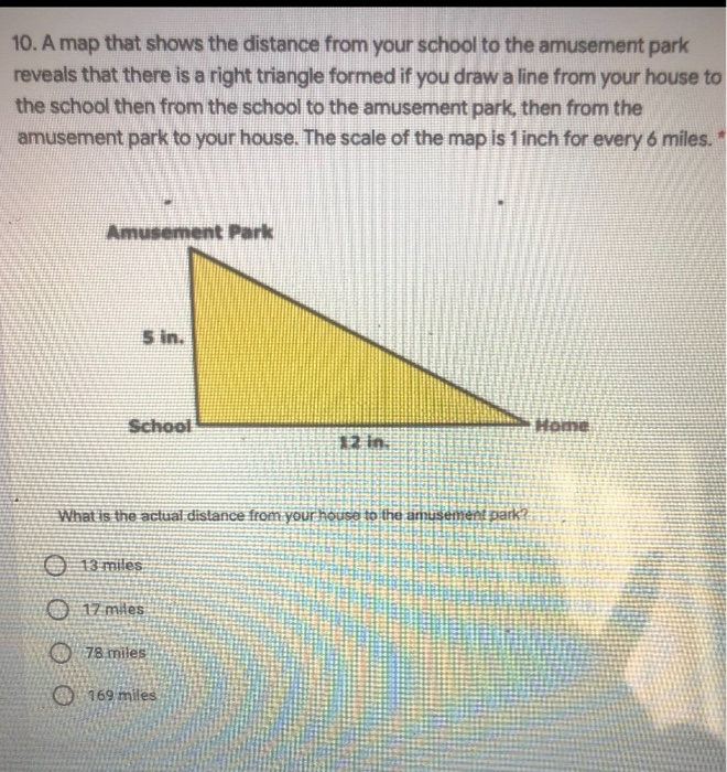Solved 10. A map that shows the distance from your school to | Chegg.com
