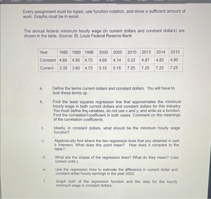 Solved Every assignment must be typed, use function | Chegg.com