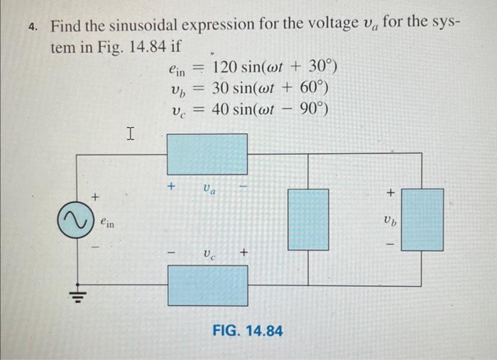 Solved Find the sinusoidal expression for the voltage va for | Chegg.com