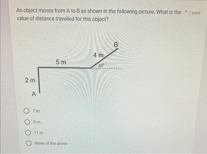 Solved An object moves from A to B as shown in the following | Chegg.com