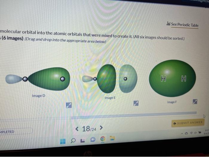Solved Sort Each Picture Of A Molecular Orbital Into The