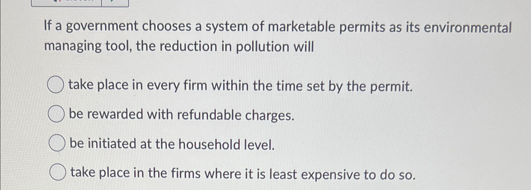 Solved If a government chooses a system of marketable | Chegg.com