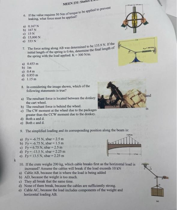 6. If the value requires 50Nm of torque to be applied | Chegg.com