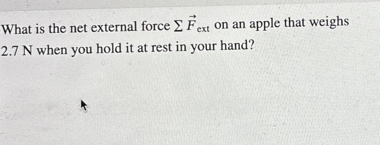 Solved What is the net external force Σvec(F)ext ﻿on an | Chegg.com