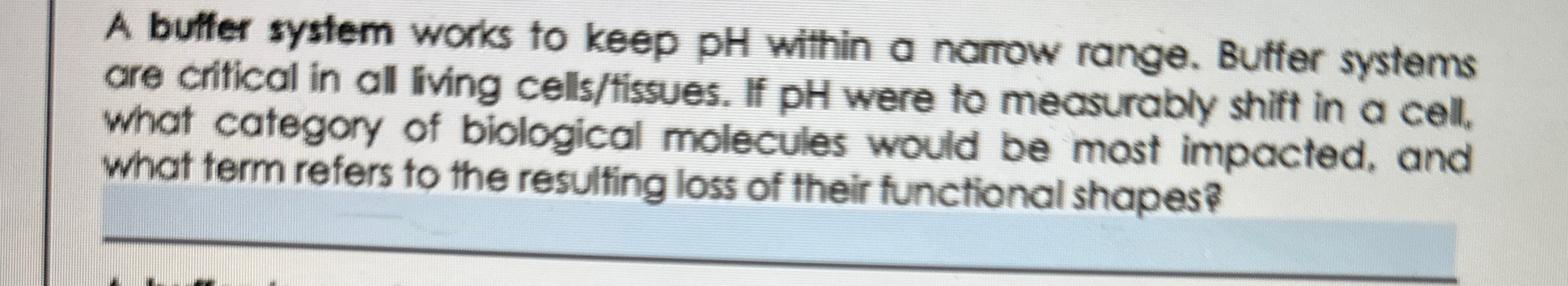 Solved A buffer system works to keep pH within a narrow | Chegg.com