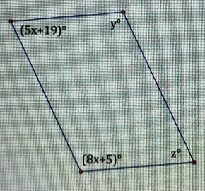 Solved (5x+19) (8x+5)° | Chegg.com