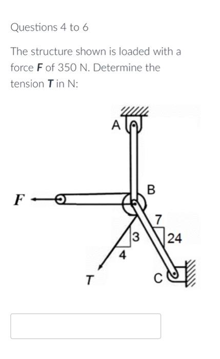 Solved Questions 4 to 6 The structure shown is loaded with a | Chegg.com