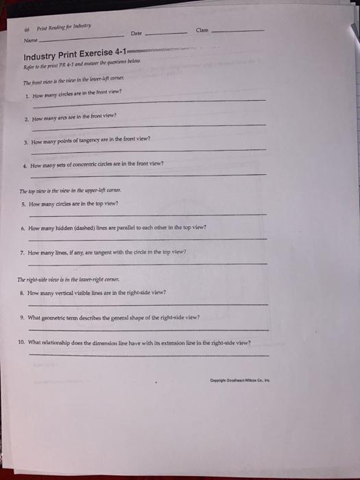 Solved Pre Reading for Industry Name Date Class Industry | Chegg.com