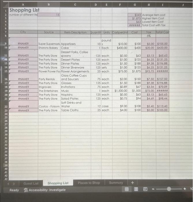Solved The Formulas In Cells A9a23reference A Named Tange 0435