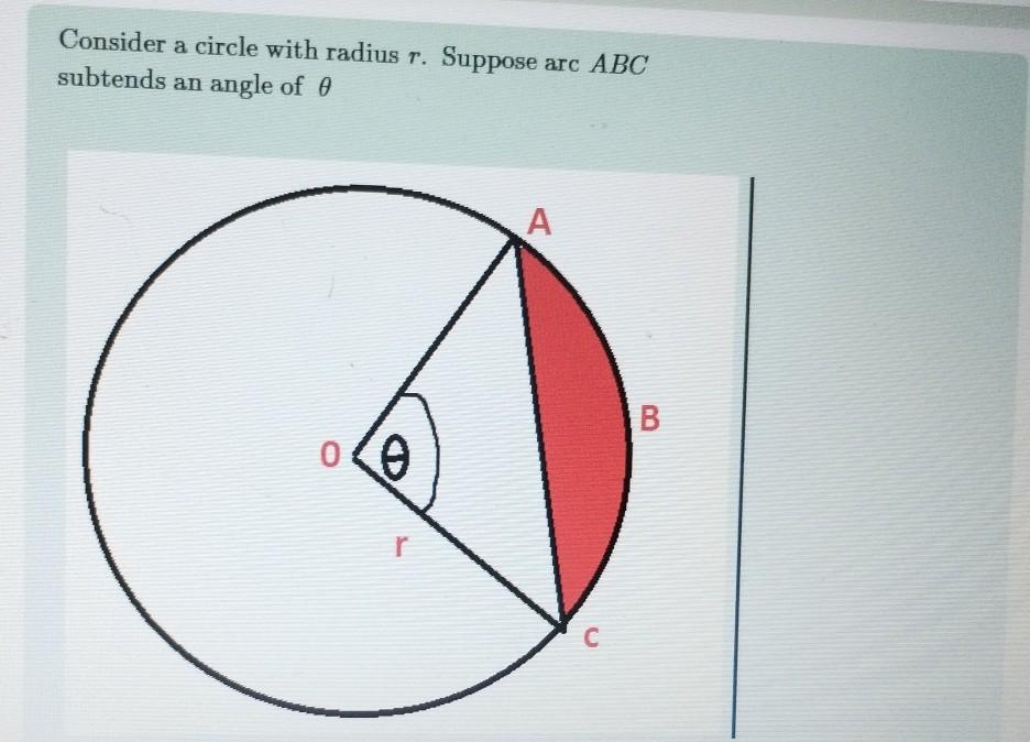 Consider a circle with radius r. Suppose arc ABC | Chegg.com
