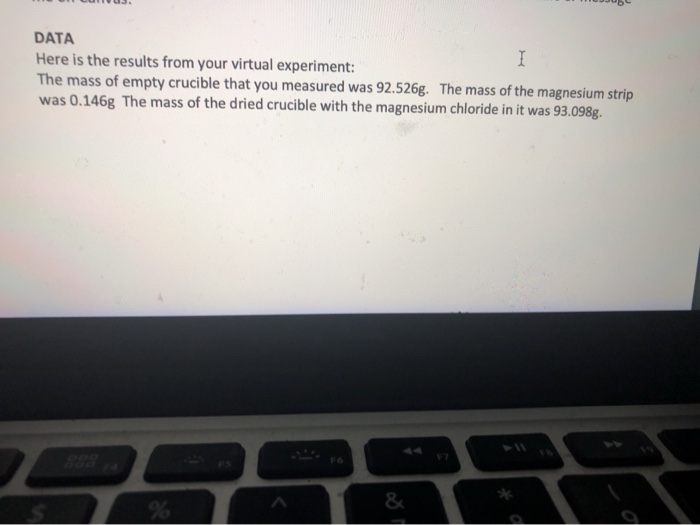Solved DATA Here is the results from your virtual | Chegg.com