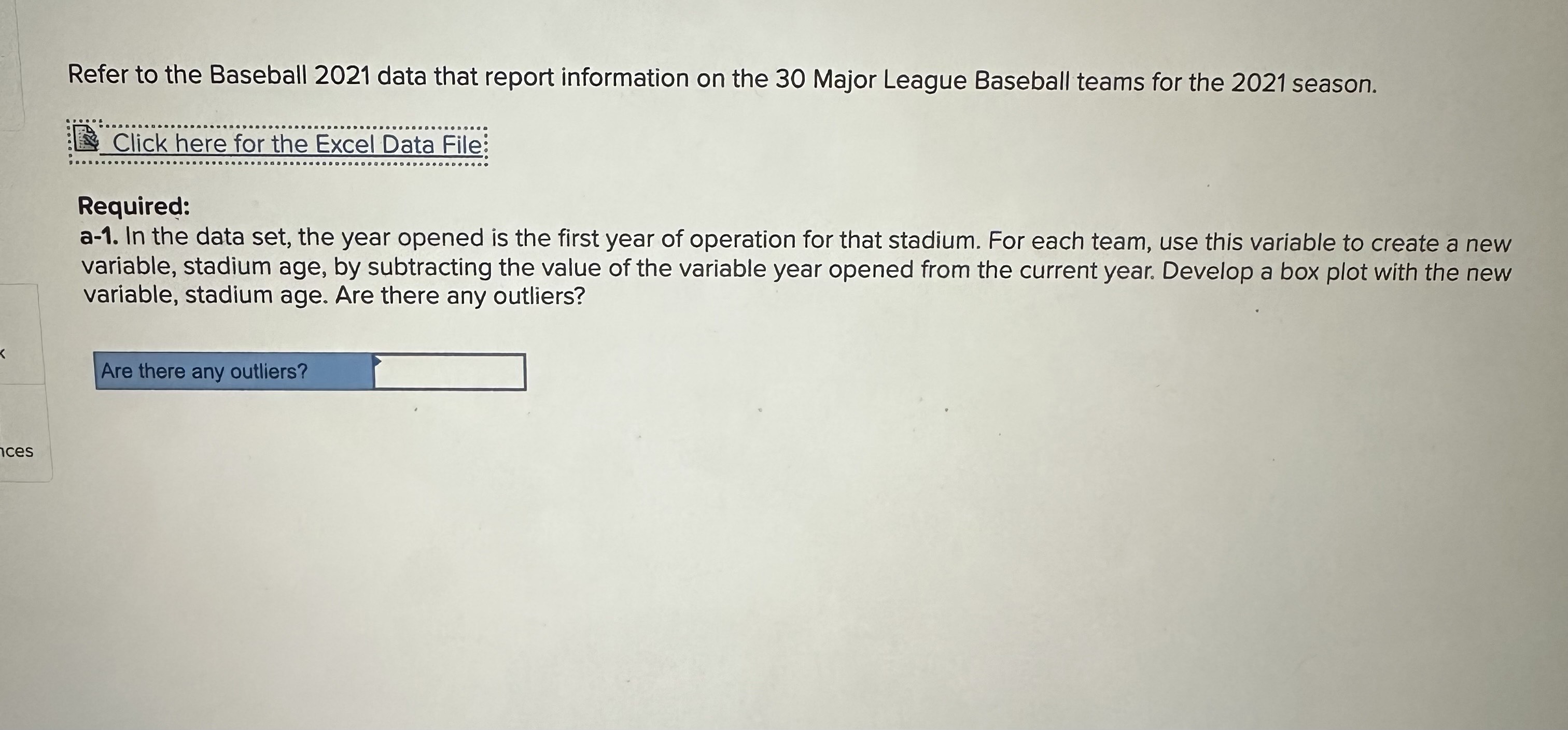 Refer to ﻿the Baseball 2021 ﻿data that report | Chegg.com