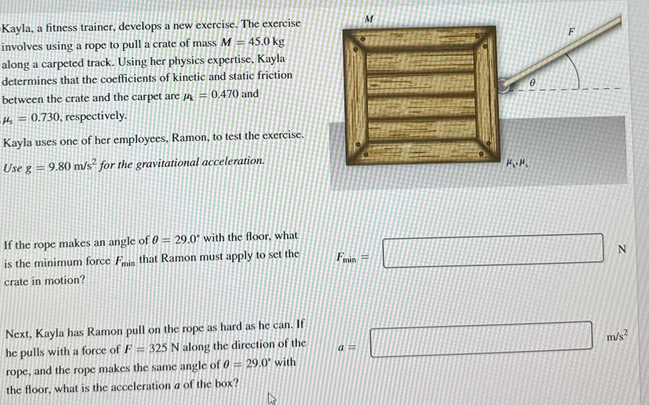 Solved Kayla, a fitness trainer, develops a new exercise. | Chegg.com