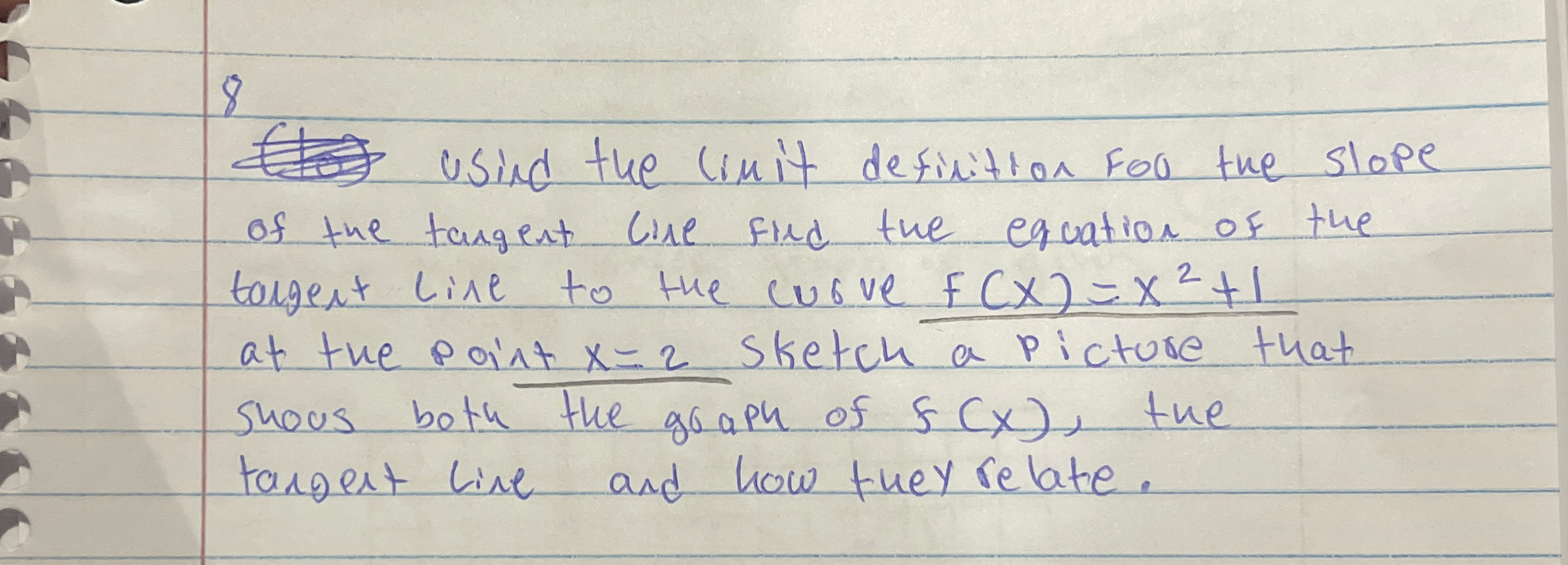 Solved 8usind the limit definition foo the slope of the | Chegg.com