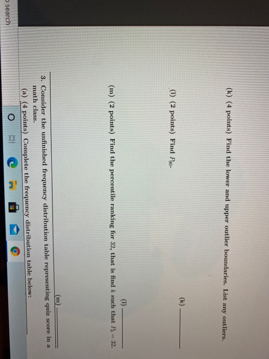 Solved K 4 Points Find The Lower And Upper Outlier