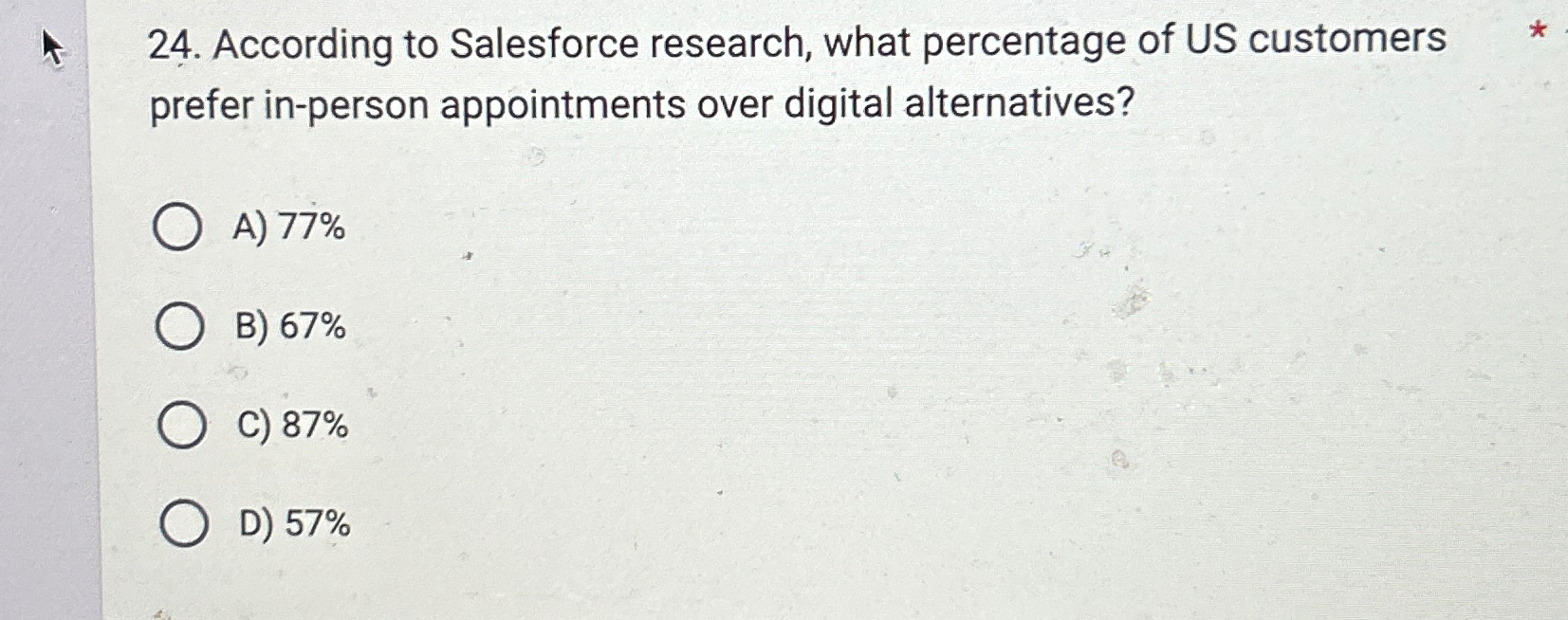Solved According to Salesforce research, what percentage of | Chegg.com