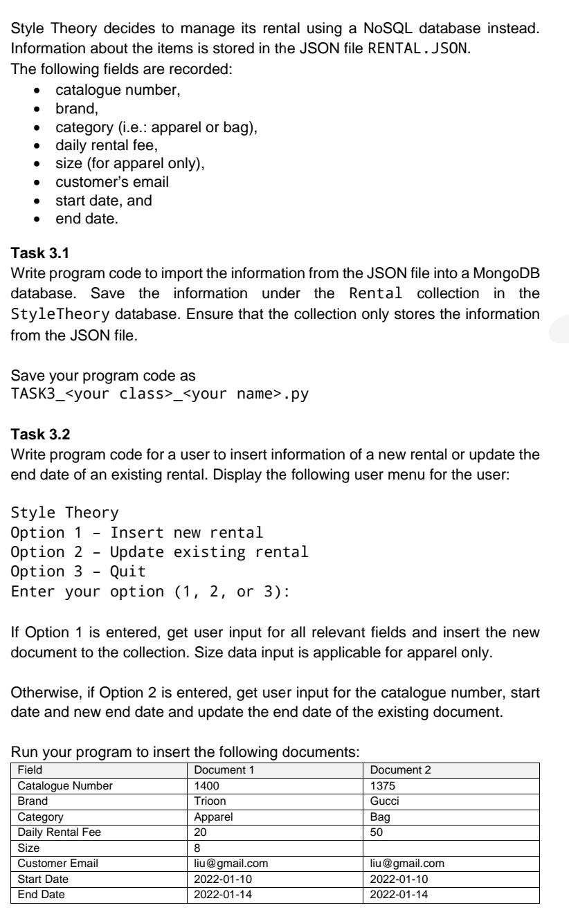 Solved Style Theory decides to manage its rental using a | Chegg.com