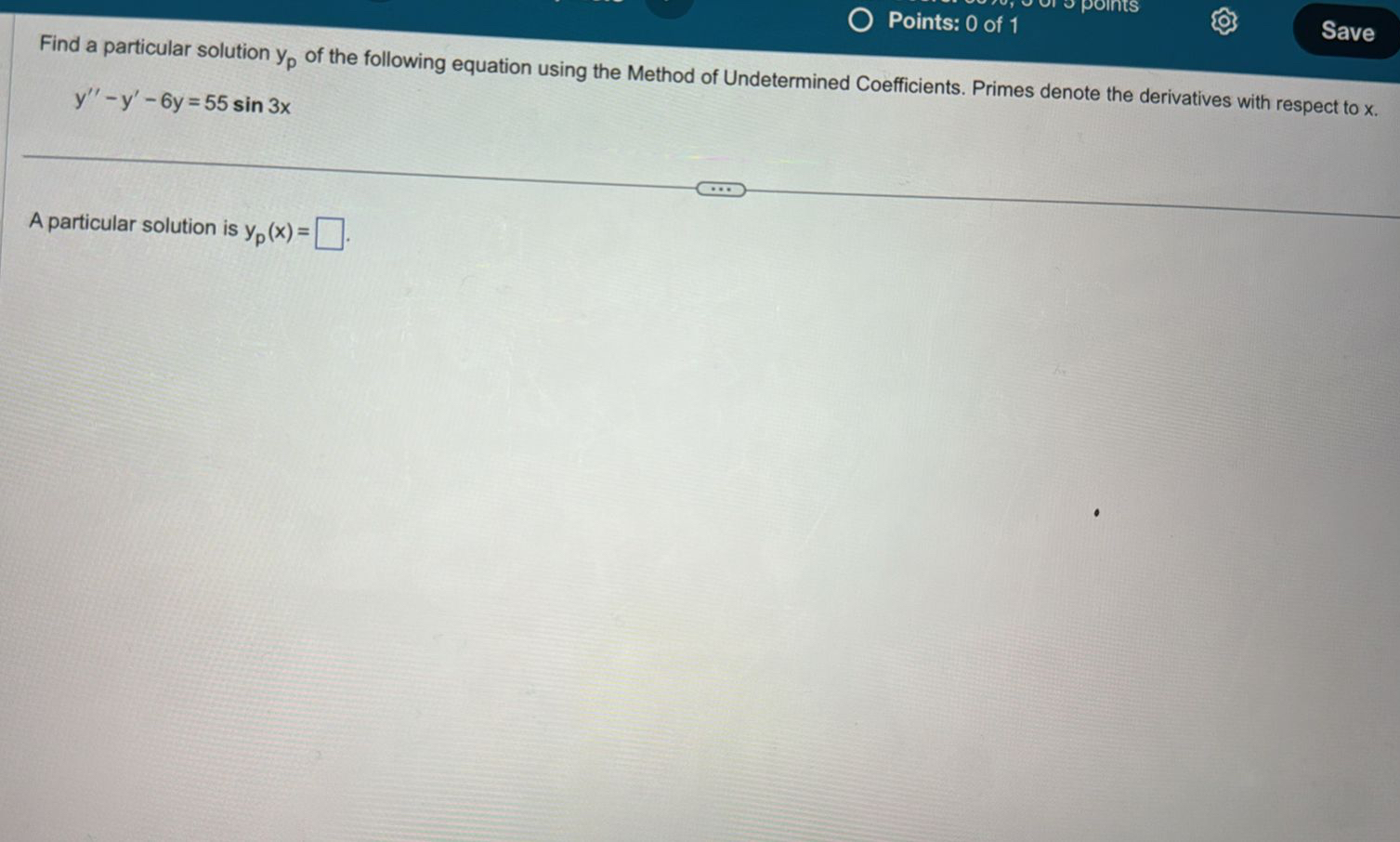 Solved Find a particular solution yp ﻿of the following | Chegg.com