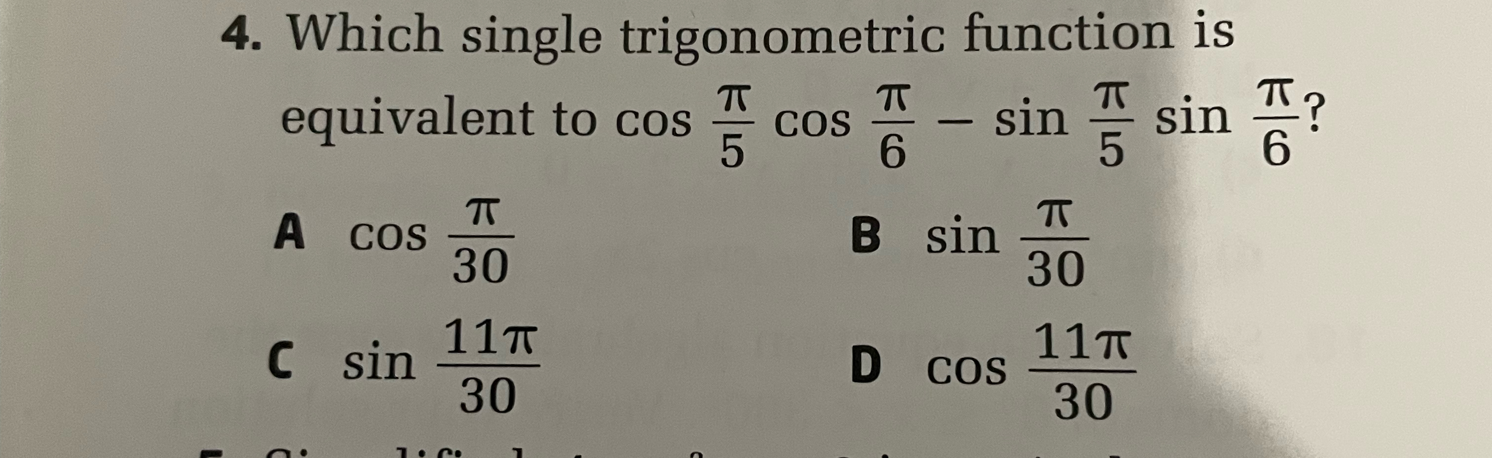 Solved Which single trigonometric function is equivalent to | Chegg.com