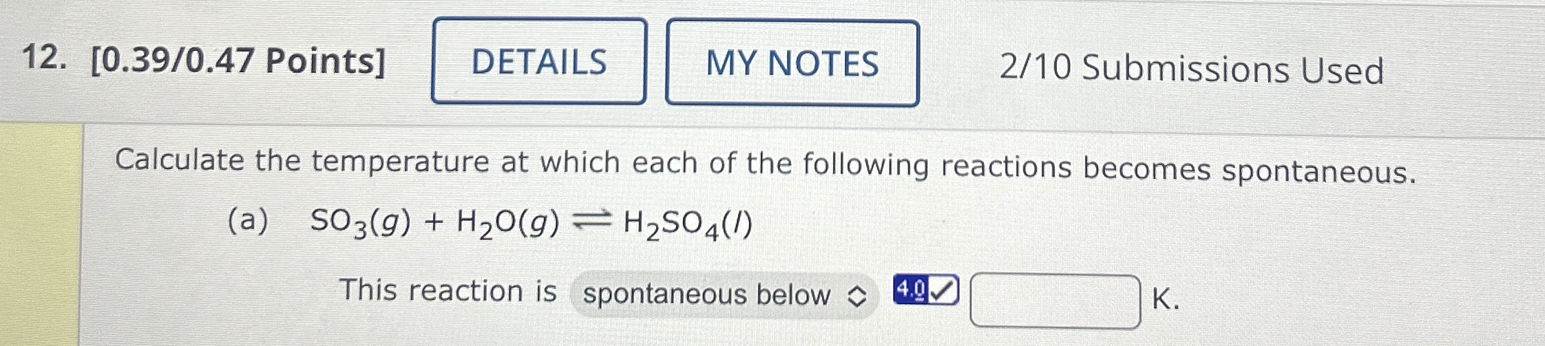Solved Calculate the temperature at which each of the | Chegg.com