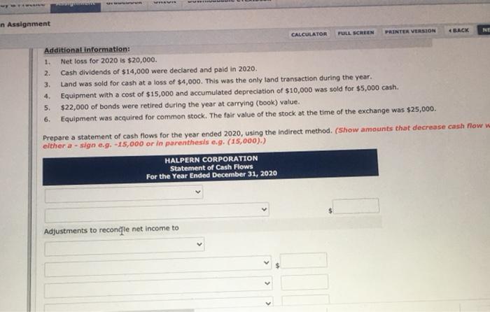 Solved > Open Assignment CALCULATOR FULL SCREEN PRINTER | Chegg.com